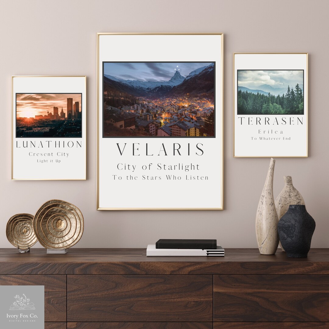 SJM Universe Cities Inspired Minimalist Art Prints Lunathion/velaris ...