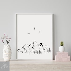 ACOTAR Inspired Minimalist Art Print - Velaris Mountains - Etsy