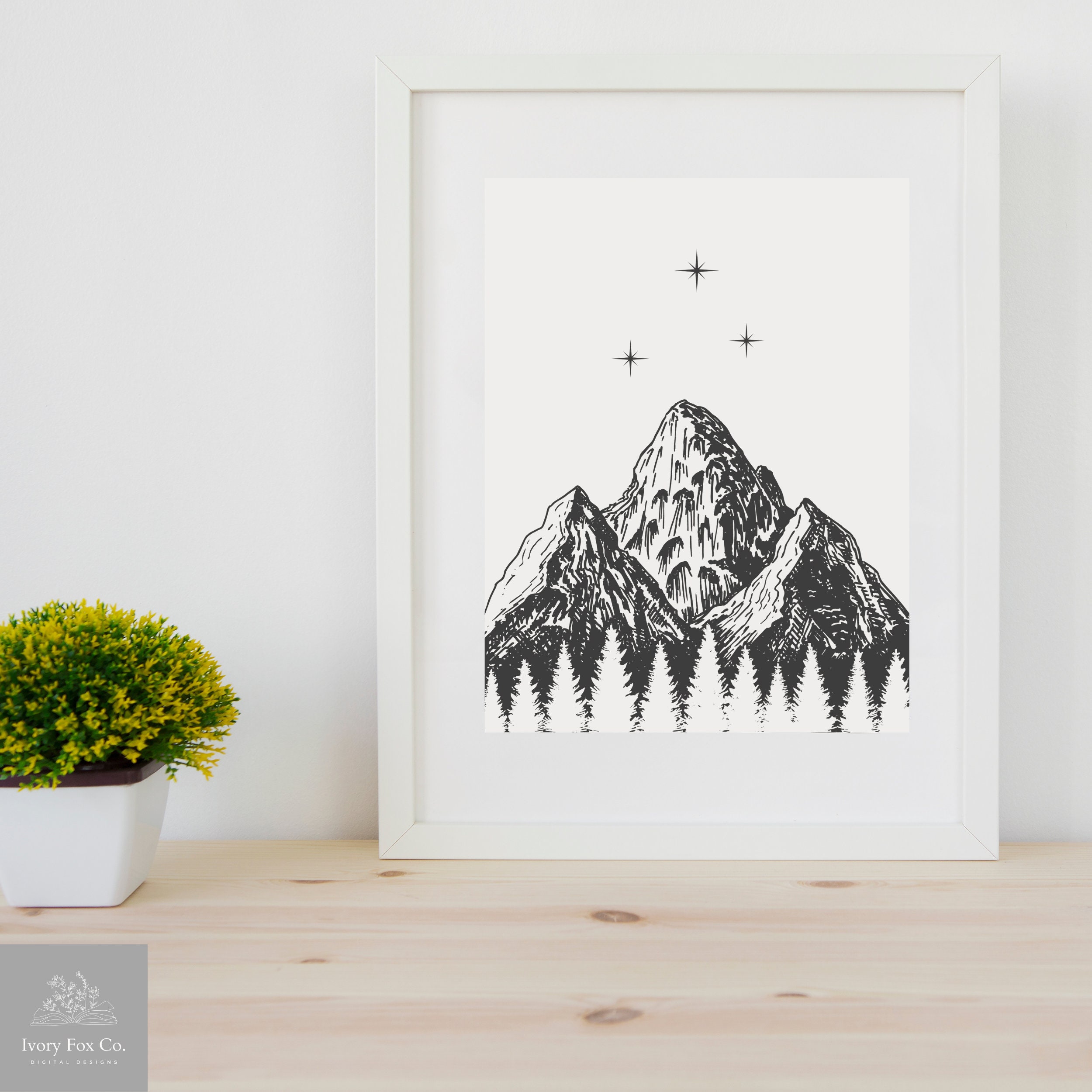 ACOTAR Inspired Minimalist Art Print - Velaris Mountains - Etsy
