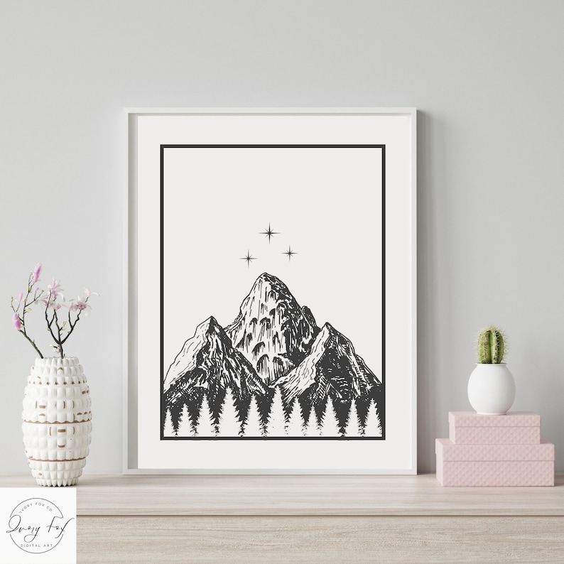 ACOTAR Inspired Minimalist Art Print Velaris Mountains - Etsy