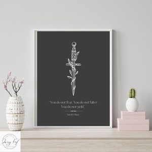 ACOTAR Inspired Minimalist Art Print - You Do Not Yield Quote ...