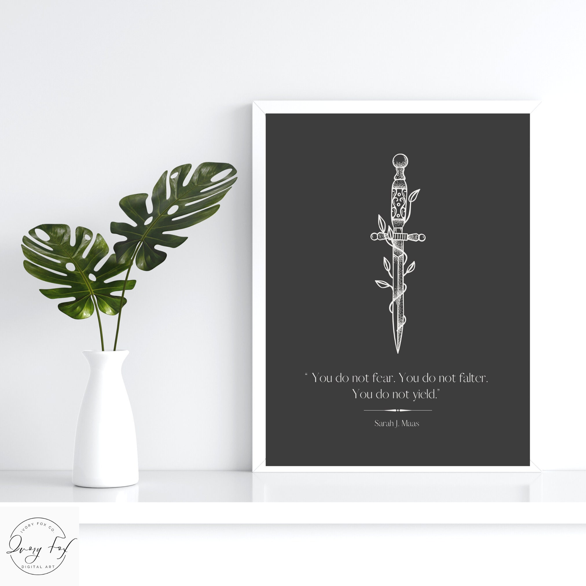 ACOTAR Inspired Minimalist Art Print You Do Not Yield Quote - Etsy