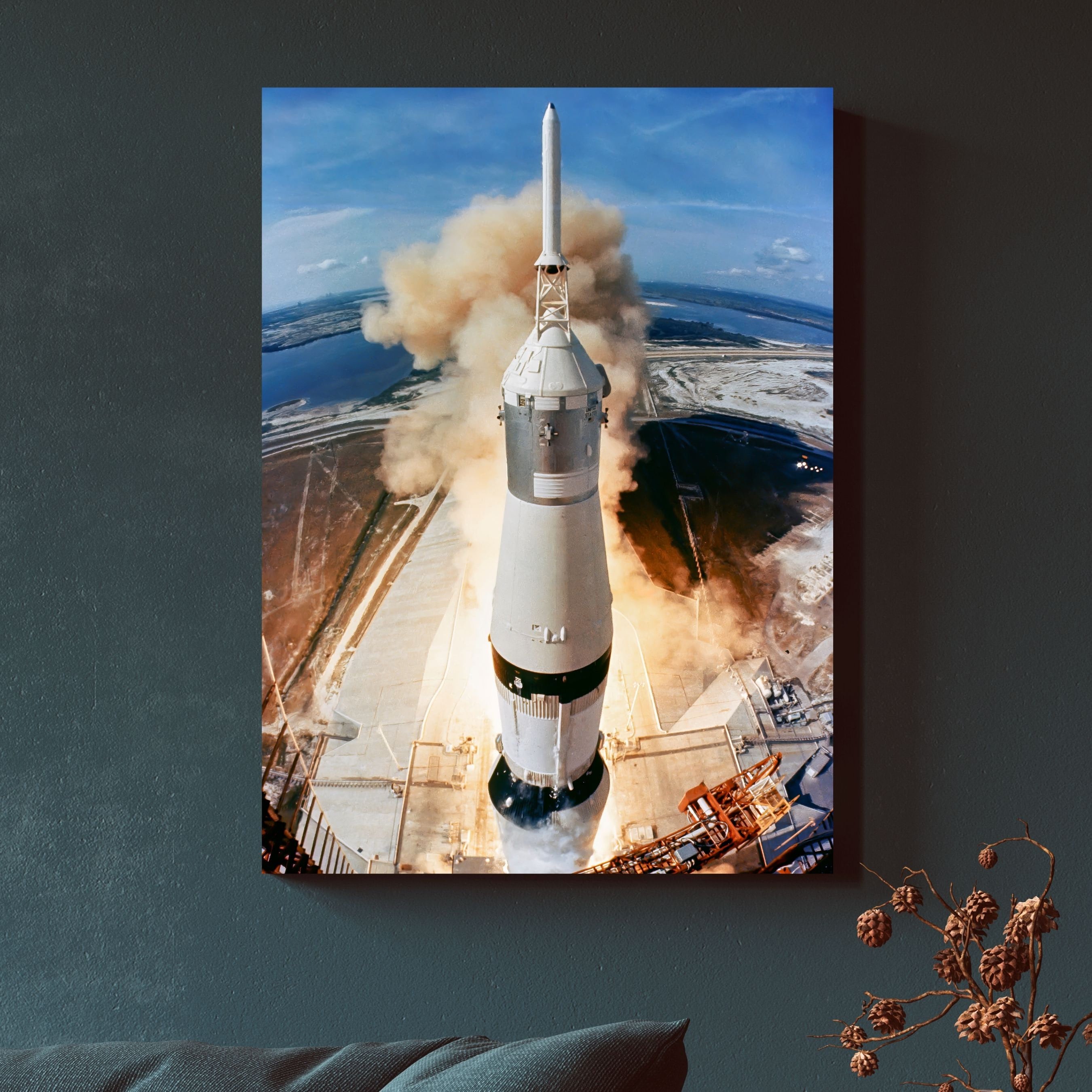 Apollo 11 Liftoff Metallic Art Print NASA Remastered Scifi - Etsy