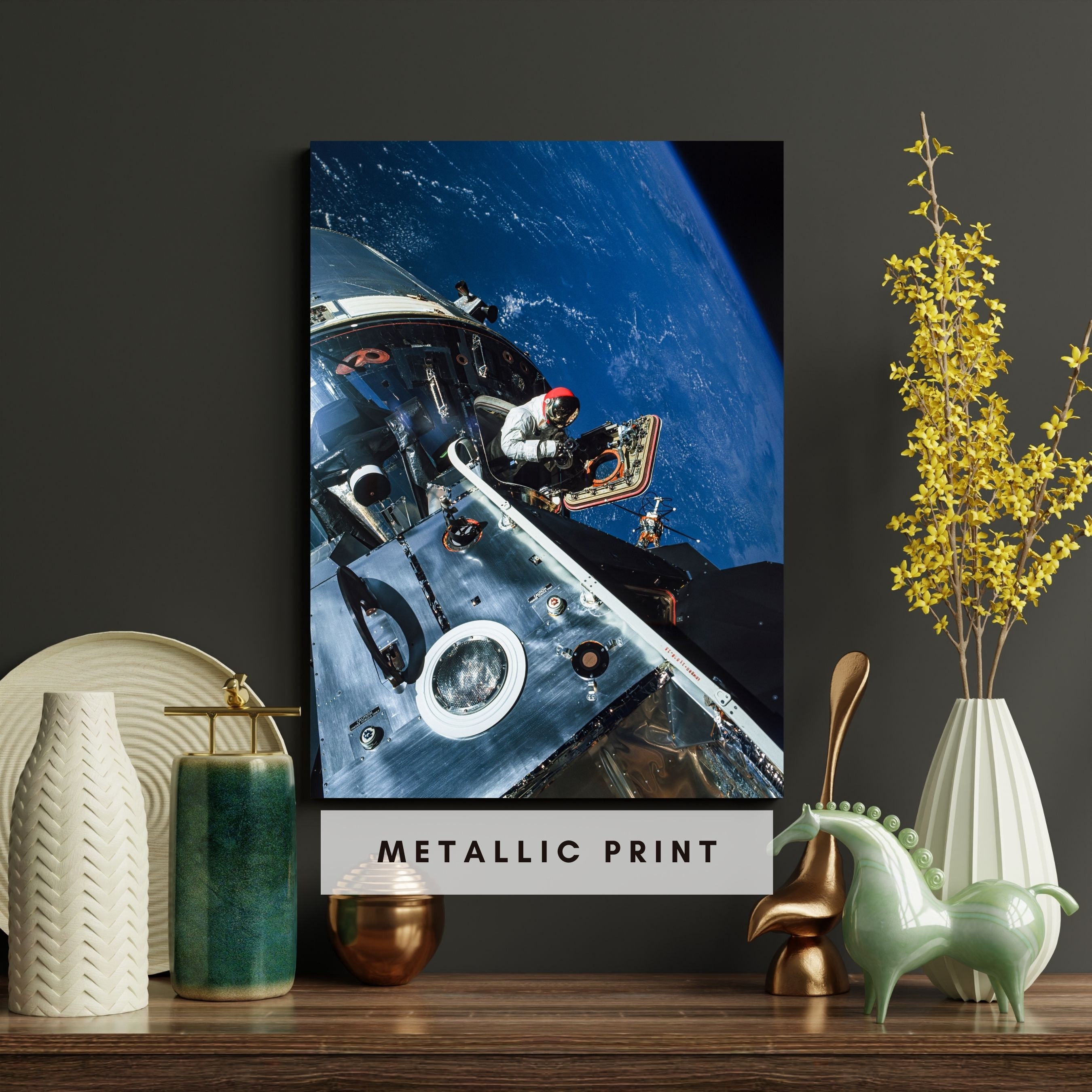 Apollo 9 Space Walk, Metallic Art Print, NASA Remastered Scifi Wall ...