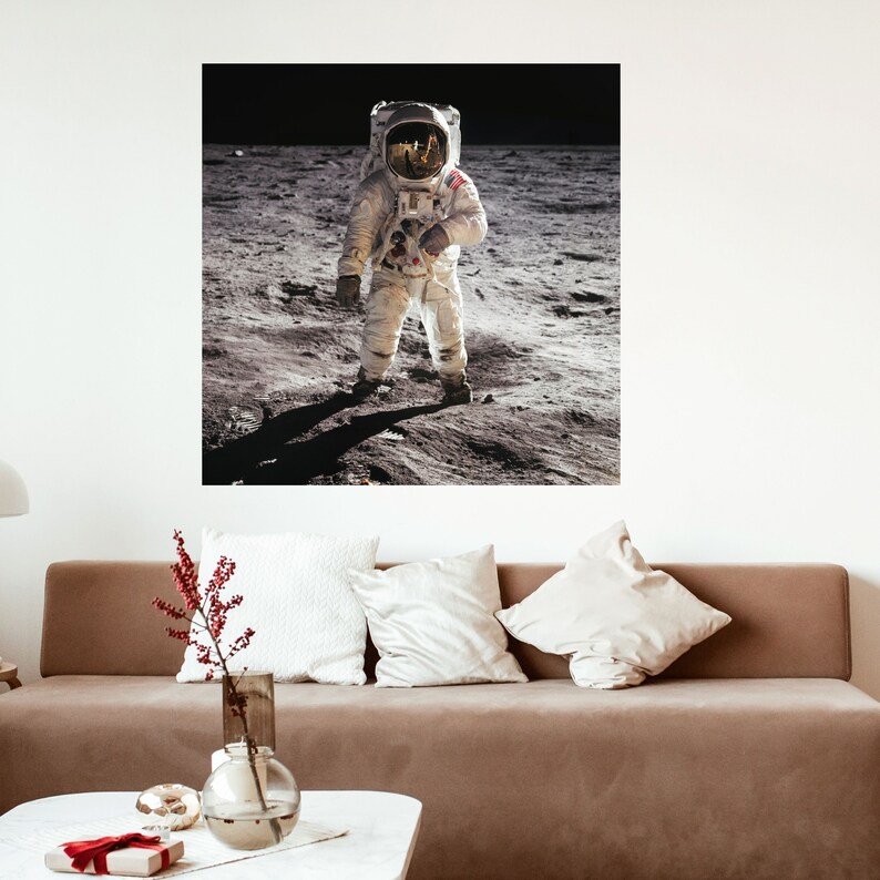 NASA Apollo 11 Astronaut the Moon, Remastered Apollo 11 Art Poster ...