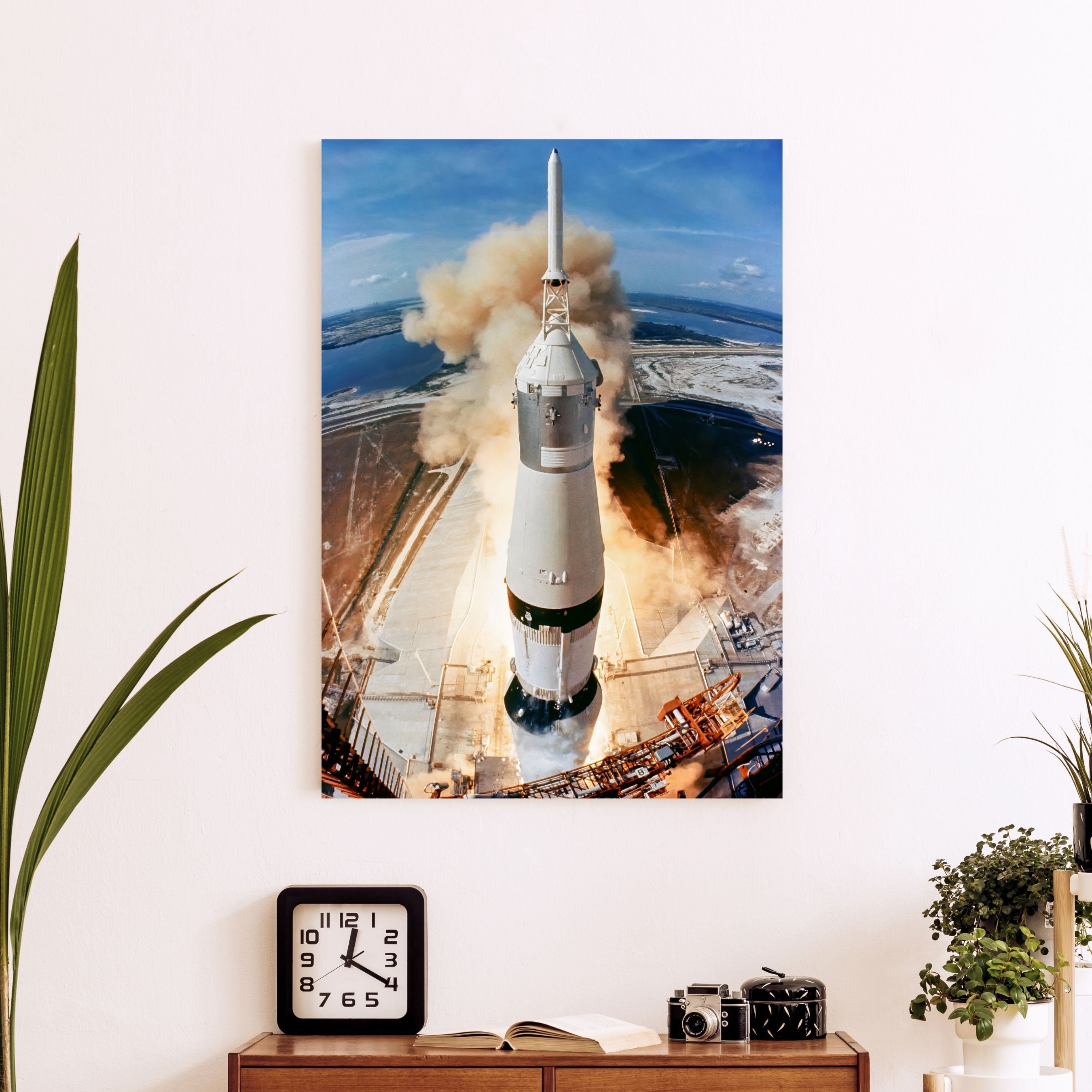 Apollo 11 Liftoff Metallic Art Print NASA Remastered Scifi - Etsy
