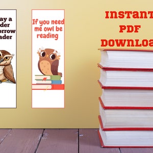 Owl Bookmarks for Booklovers, Today a Reader Tomorrow a Reader ...