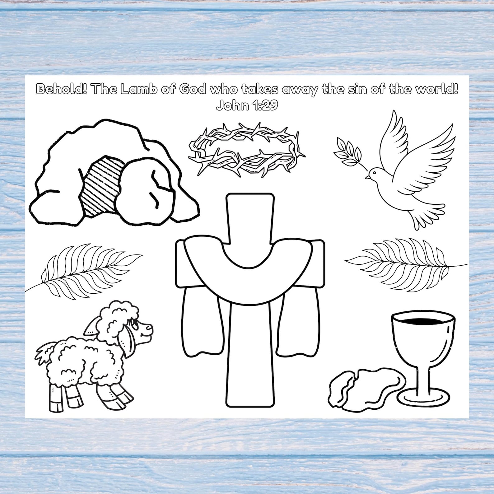 Lamb of God Coloring Page, Easter Sunday School Coloring, Easter ...