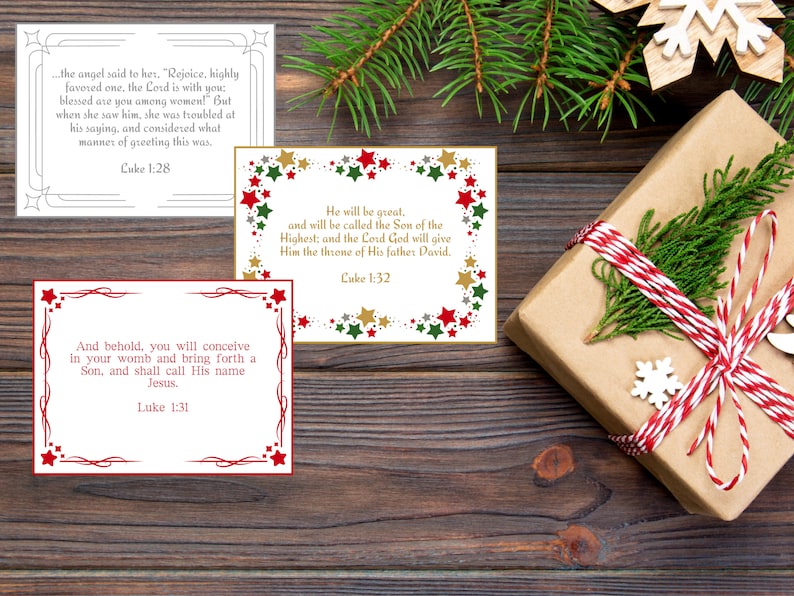 25 Christmas Cards, Christmas Scripture Cards, Christmas Bible Verse ...