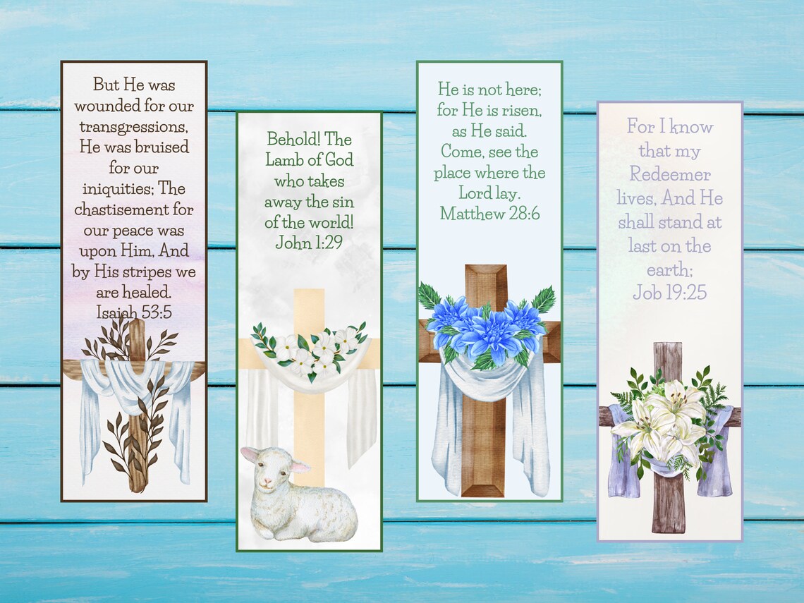 Christian Easter Bookmarks, Religious Easter Bookmarks, Scripture ...