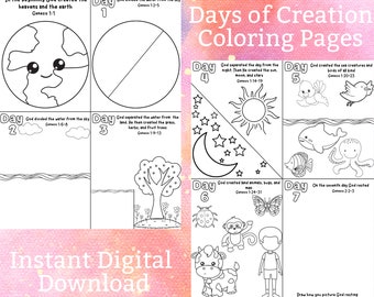 Days of Creation Coloring Page - Etsy