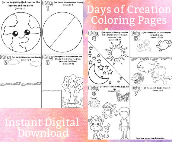 Gods Creation Coloring Pages For Children