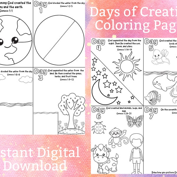 In the Beginning God Created the Heavens and the Earth - Etsy