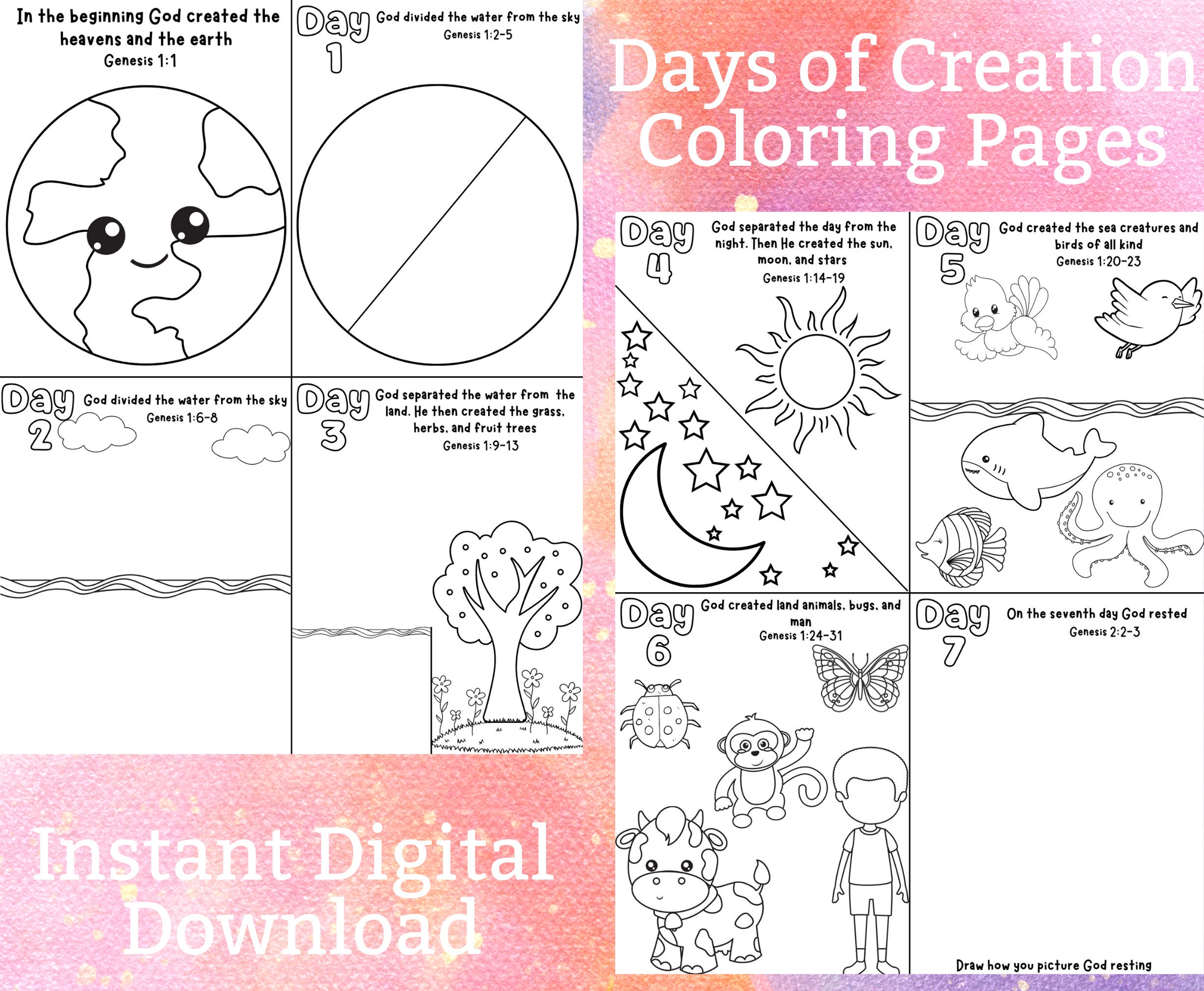 Coloring Pages For Days Of Creation Coloring Pages For Days Of Creation