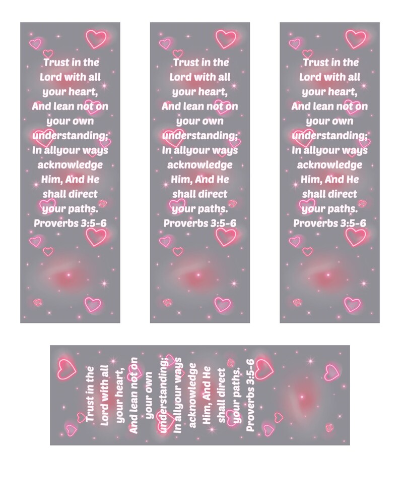 Proverbs 3:5-6 Bookmarks, Trust in the Lord, Scripture Bookmark, Bible ...