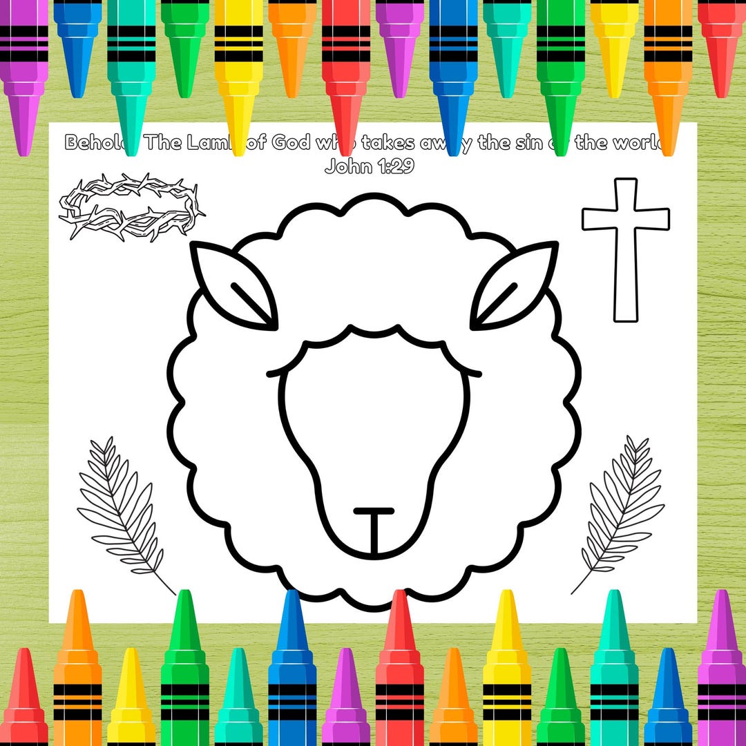 Lamb of God Coloring Page, Easter Sunday School Coloring, Easter ...
