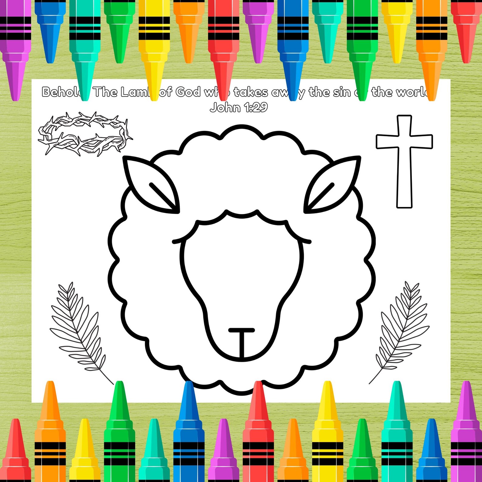 Lamb of God Coloring Page, Easter Sunday School Coloring, Easter ...
