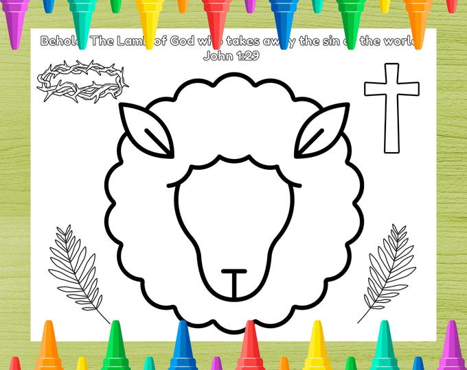 Lamb of God Coloring Page, Easter Sunday School Coloring, Easter ...