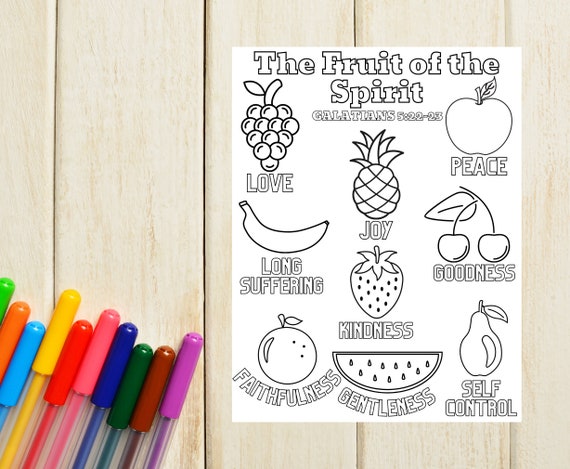 Sunday School Fruit Of The Spirit Coloring Page