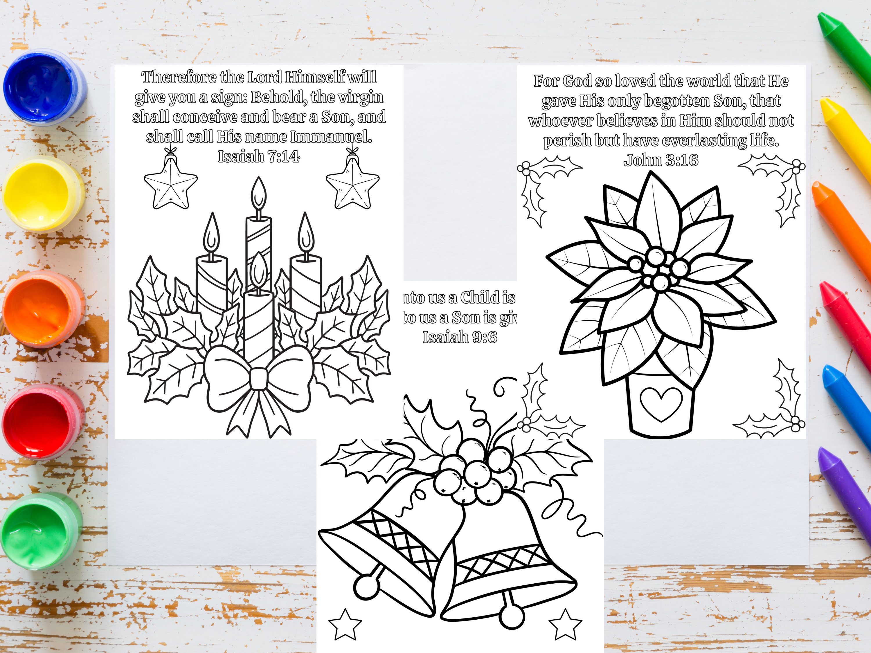 Christmas Coloring Pages, Bible Verse Coloring Sheets for Christmas ...