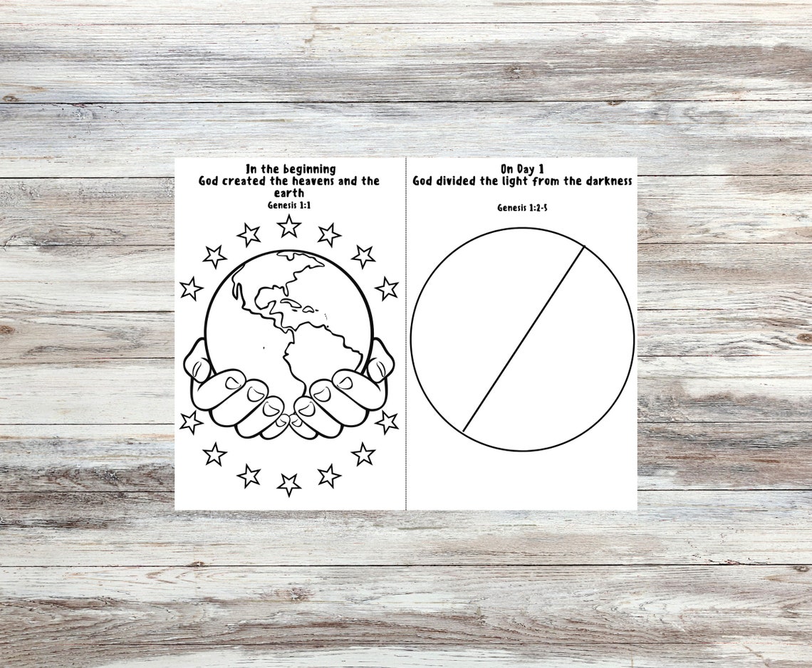 Days of Creation Coloring Page, Days of Creation Craft, Sunday School ...