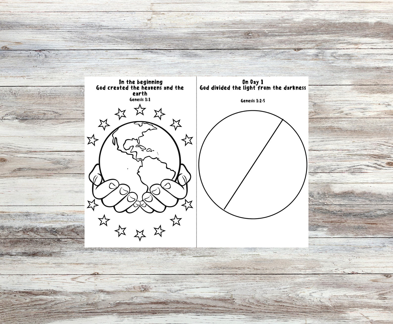 Days of Creation Coloring Page, Days of Creation Craft, Sunday School ...
