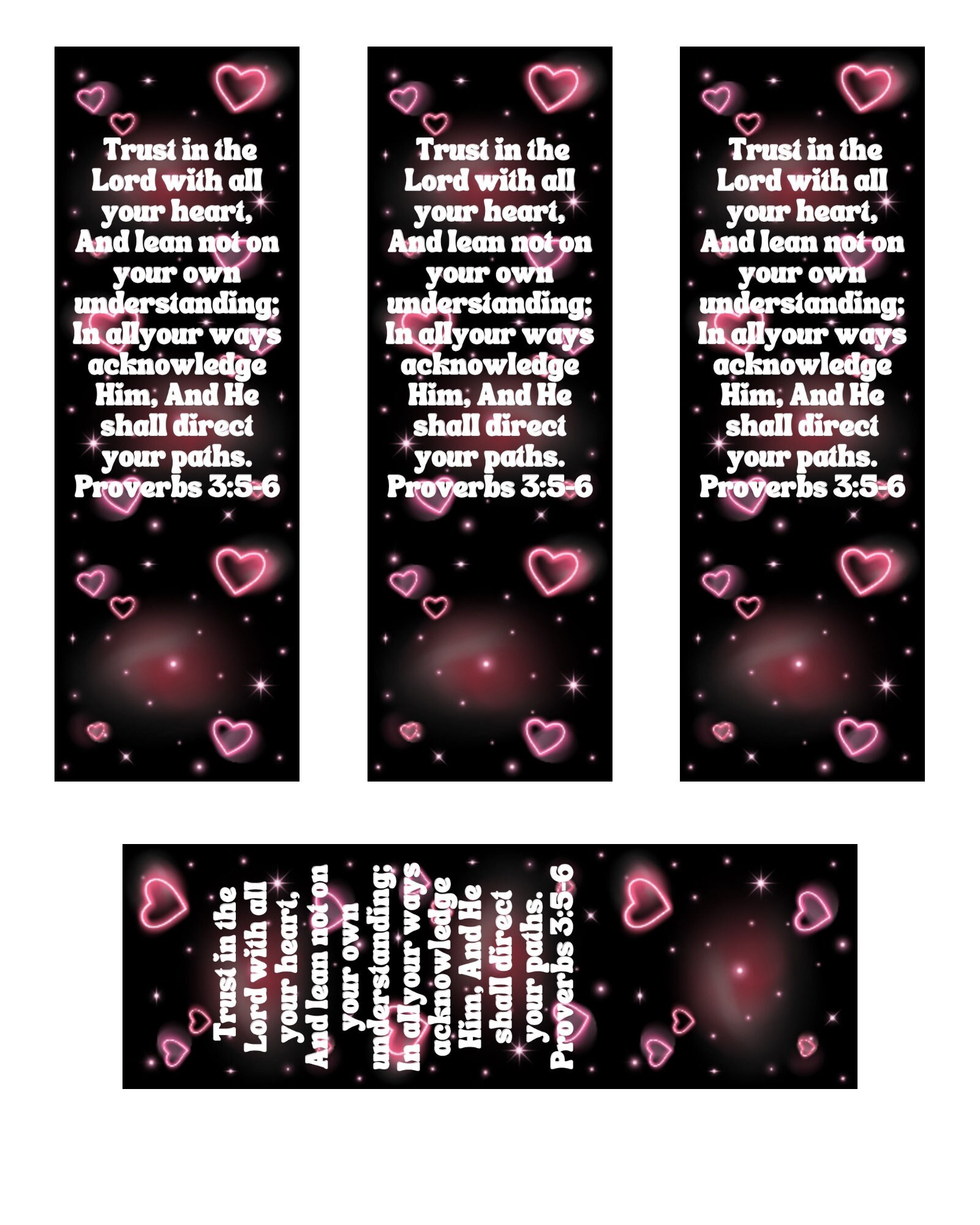 Proverbs 3:5-6 Bookmarks, Trust in the Lord, Scripture Bookmark, Bible ...