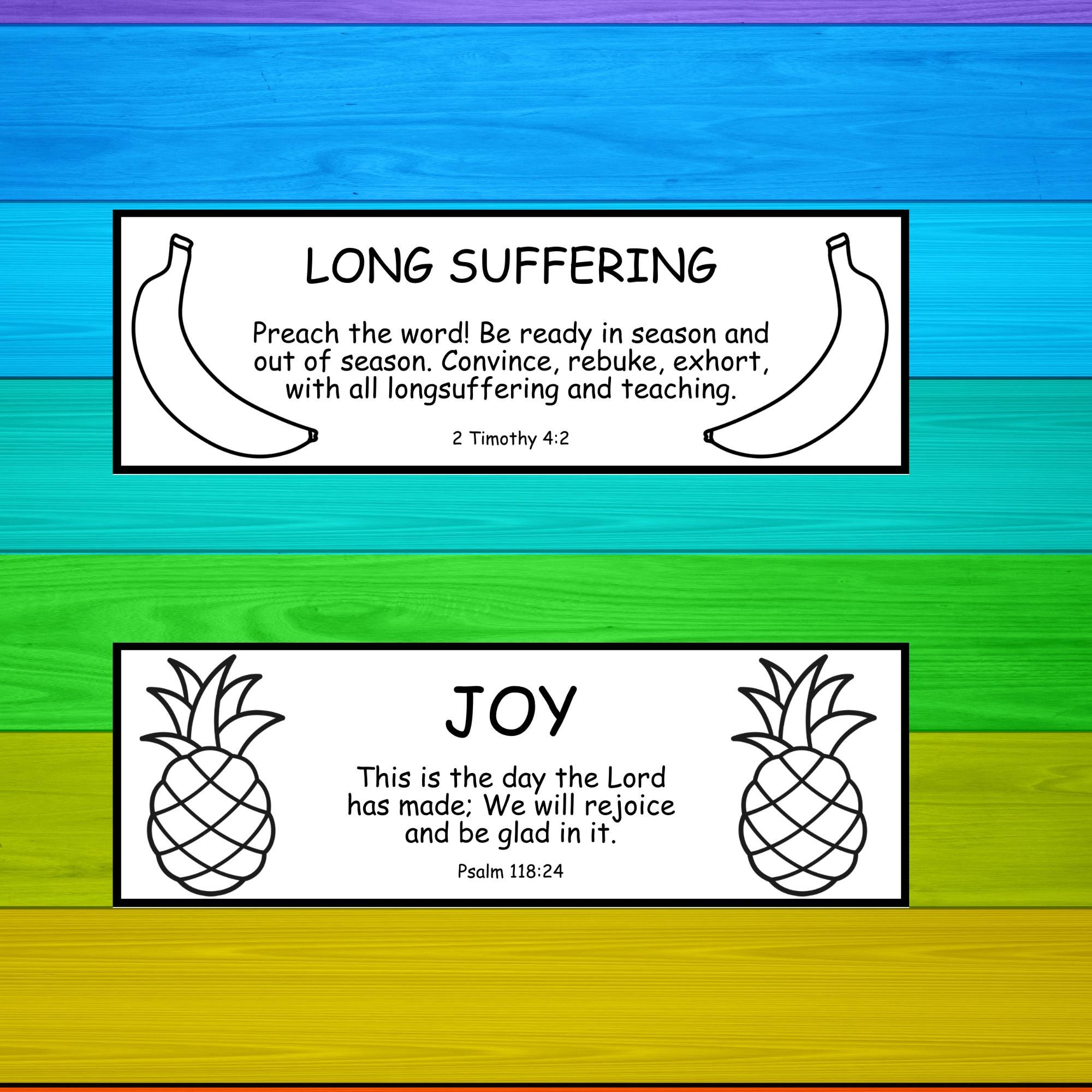 Fruit of the Spirit Coloring Bookmarks, Bible Verse Printables (digital ...