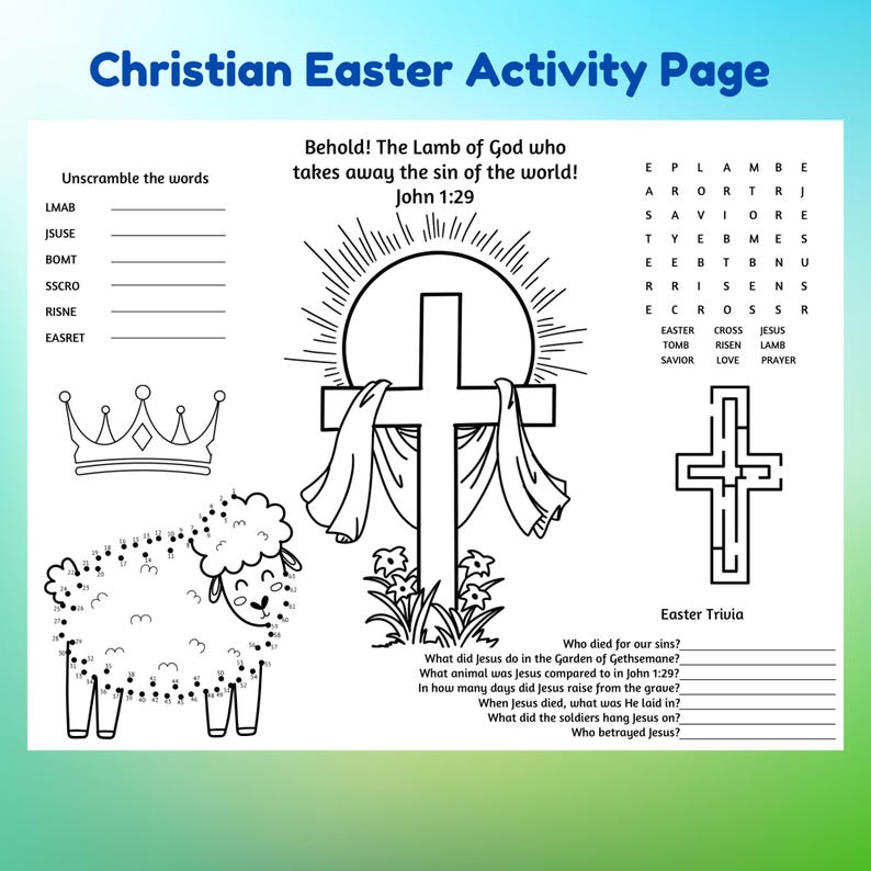 Christian Easter Activities, Sunday School Easter Activity, Easter ...