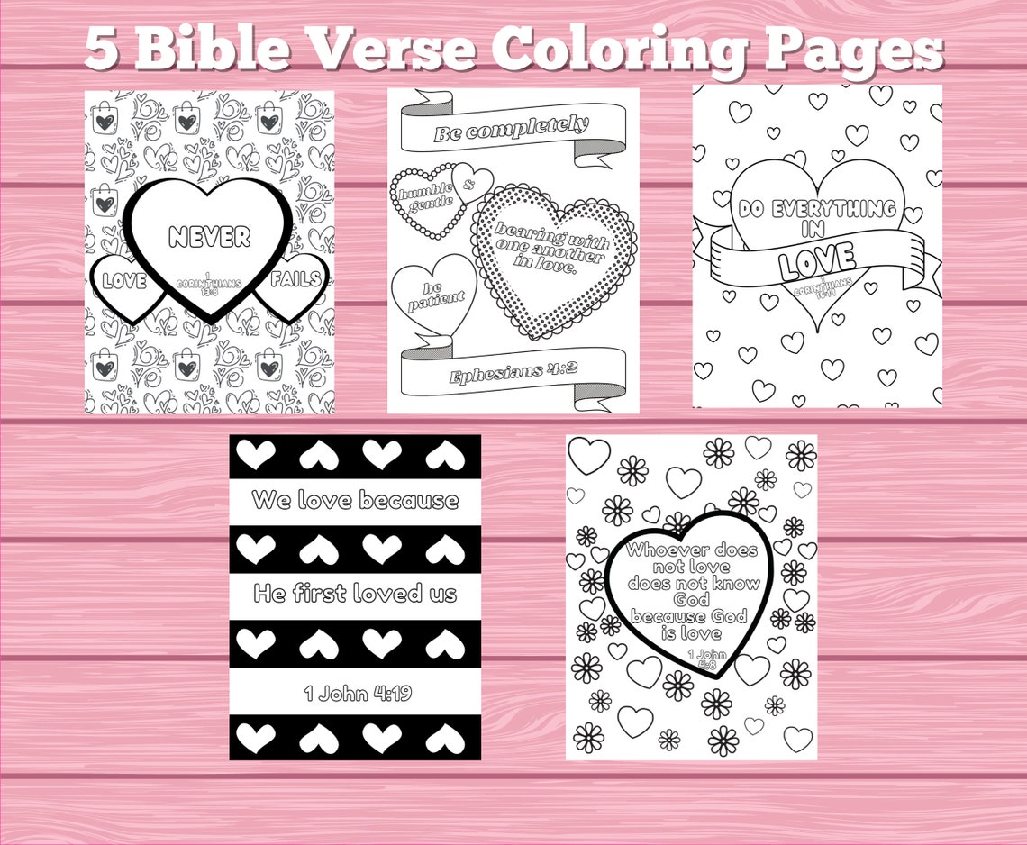 Love Bible Verse Coloring Pages, Love Coloring Pages, Sunday School ...