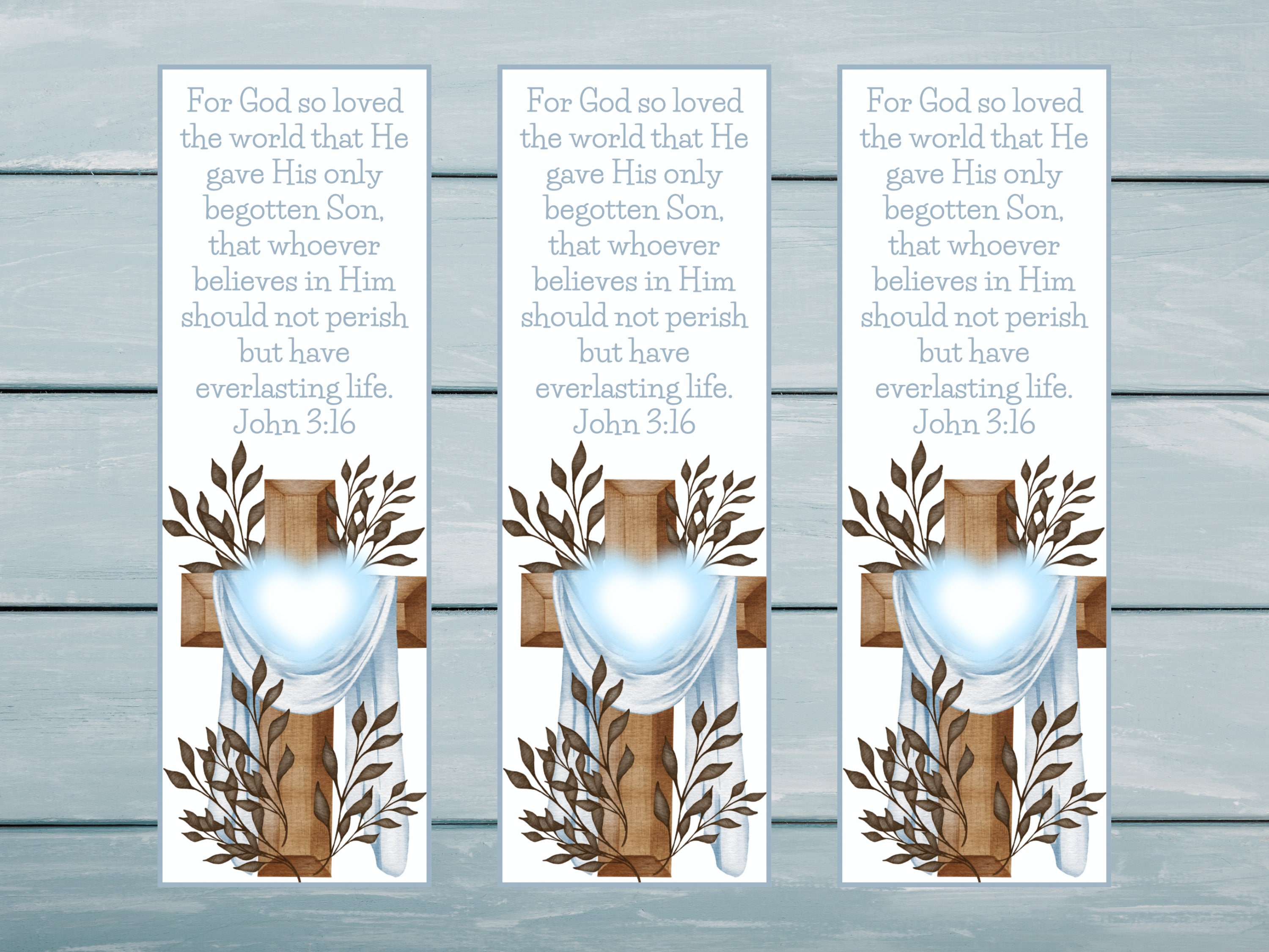 John 3 16 Bookmark, Christian Bookmark, Digital Bookmark, Religious ...