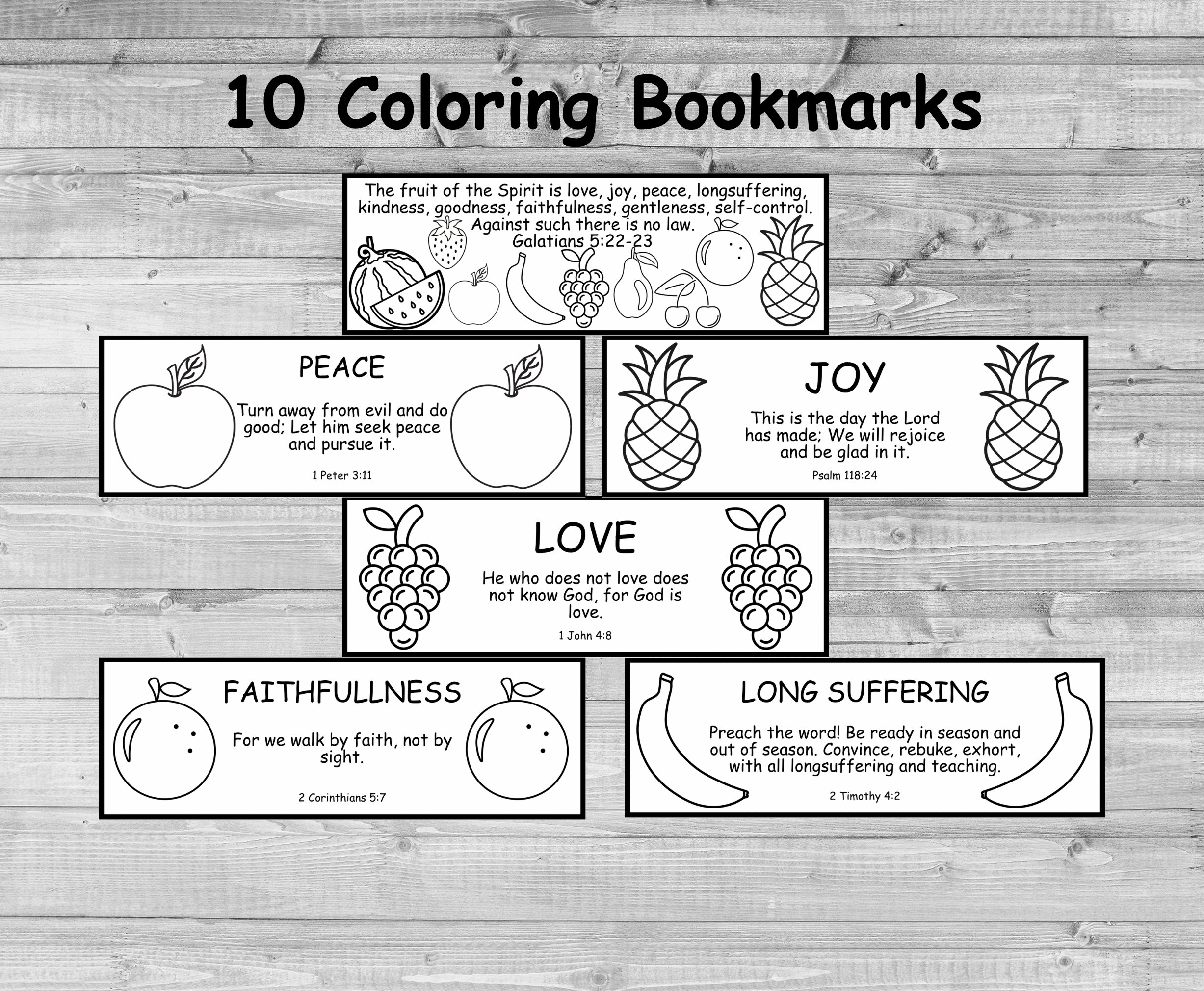 Fruit of the Spirit Coloring Pages, Sunday School Activities (digital ...