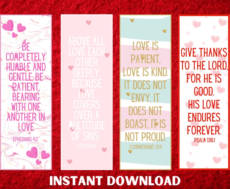 Love Bible Verse Bookmarks, Scripture Bookmarks, Scripture Bookmarks ...