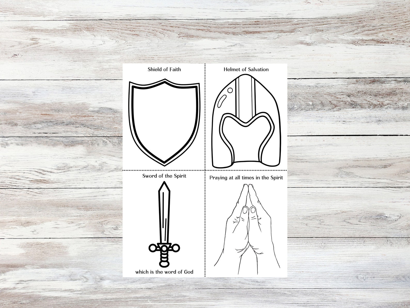 Armor of God Printable, Ephesians 6 Craft, Armor of God Coloring Pages ...