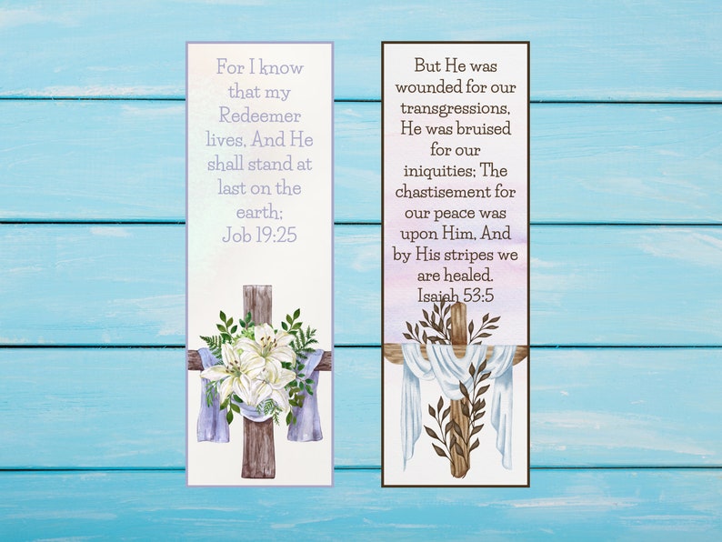 Christian Easter Bookmarks, Religious Easter Bookmarks, Scripture ...