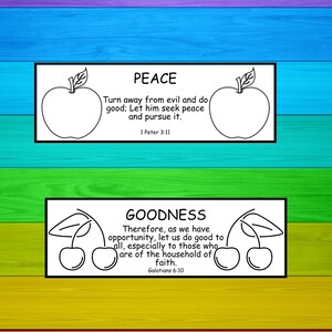 10 Fruit of the Spirit Coloring Bookmarks, Galatians 22 23, Bookmark ...