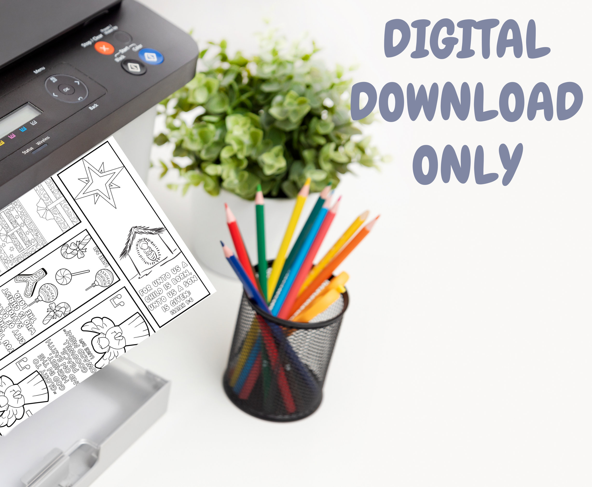 Christmas Bible Verse Bookmarks, Nativity Scene Bookmarks, Sunday ...