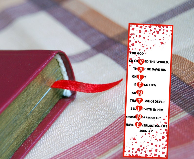 Love Bible Verse Digital Download Bookmarks, Valentine Bookmarks ...