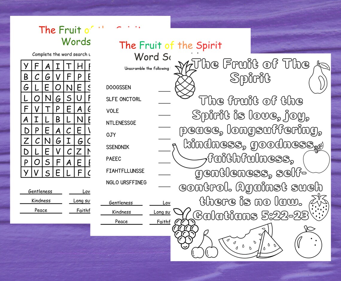 Fruit of the Spirit Activity, Sunday School Craft, Sunday School ...