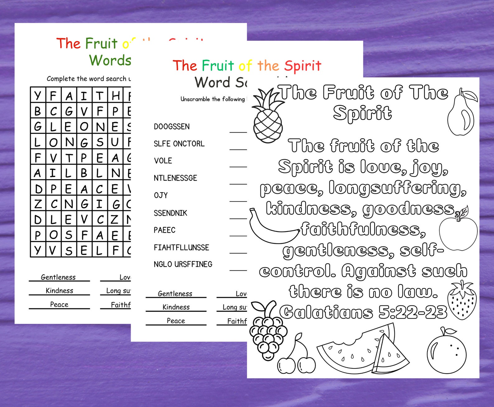 Fruit of the Spirit Activity, Sunday School Craft, Sunday School ...