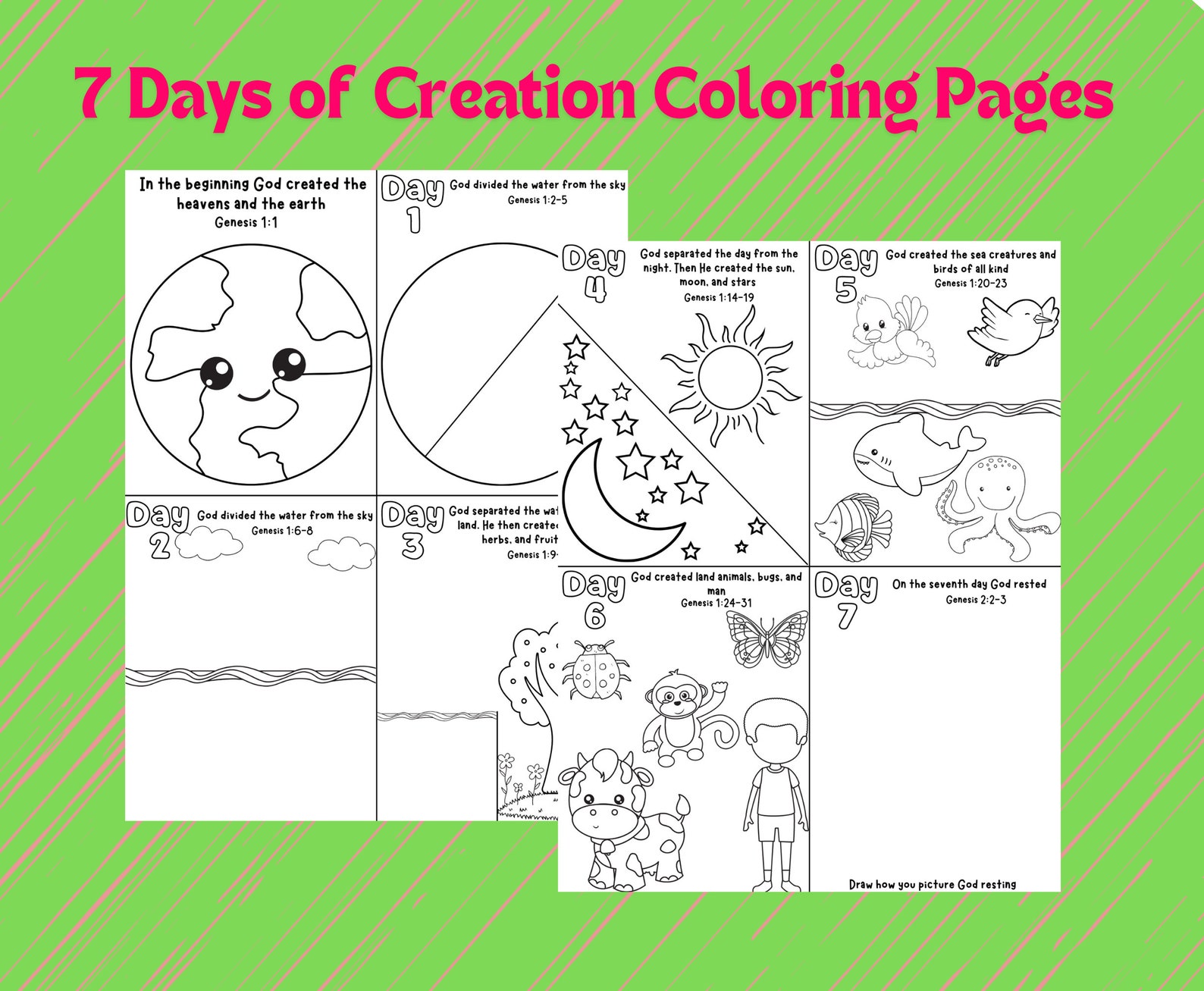 Days of Creation, Bible Stories for Kids, Bible Lesson and Crafts for ...