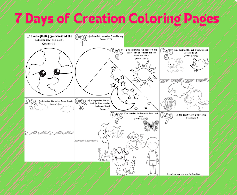 Days of Creation, Bible Stories for Kids, Bible Lesson and Crafts for ...