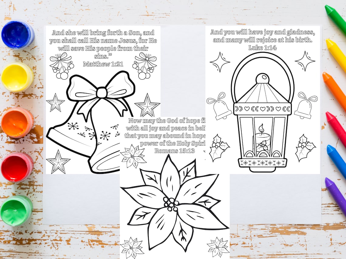 Christmas Coloring Pages, Bible Verse Coloring Sheets for Christmas ...