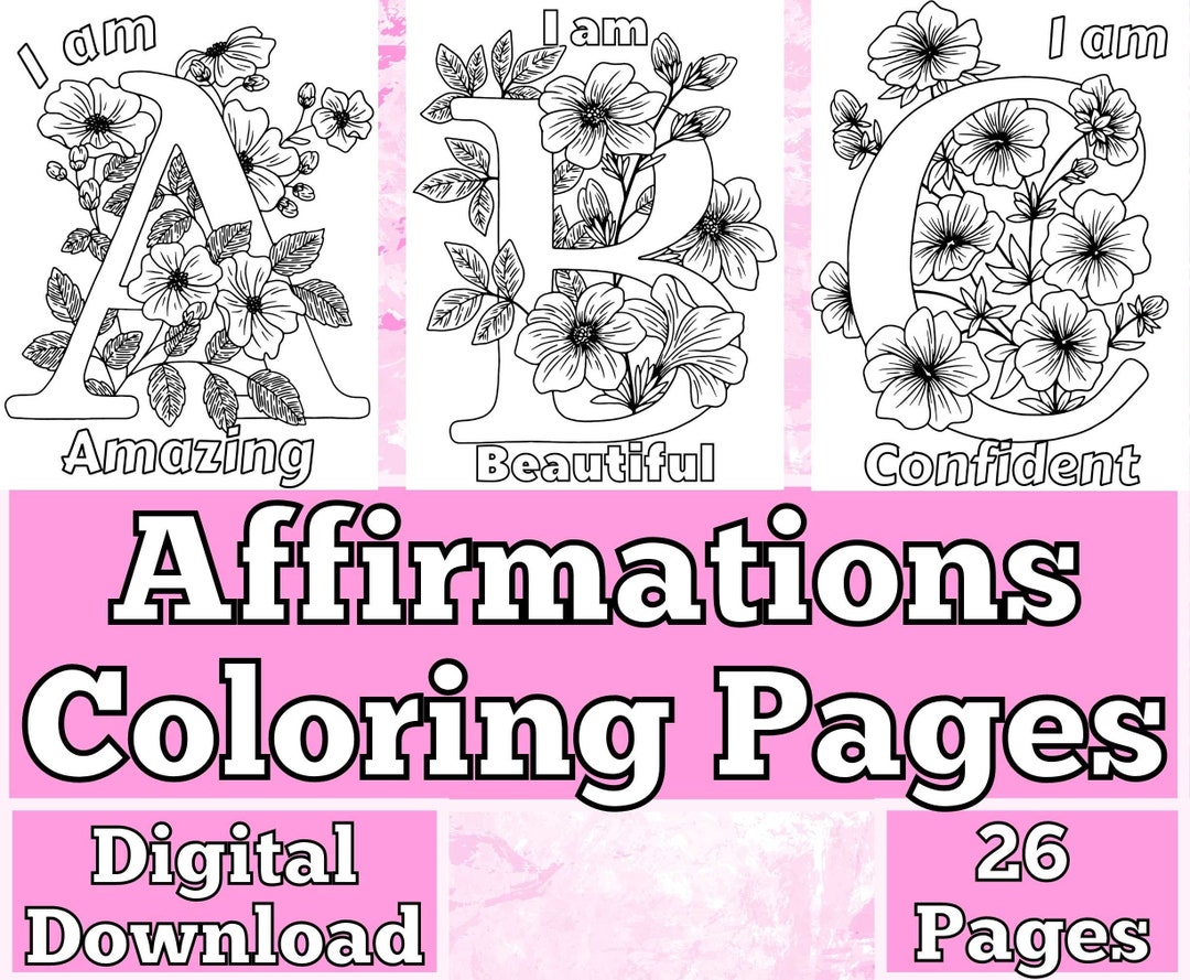 ABC Affirmation Coloring Pages, Printable Adult Coloring Pages ...