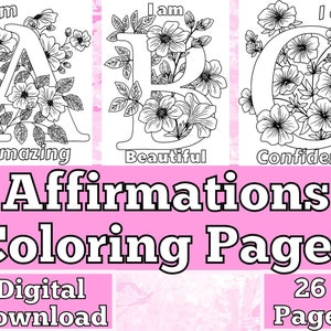 ABC Affirmation Coloring Pages, Printable Adult Coloring Pages ...