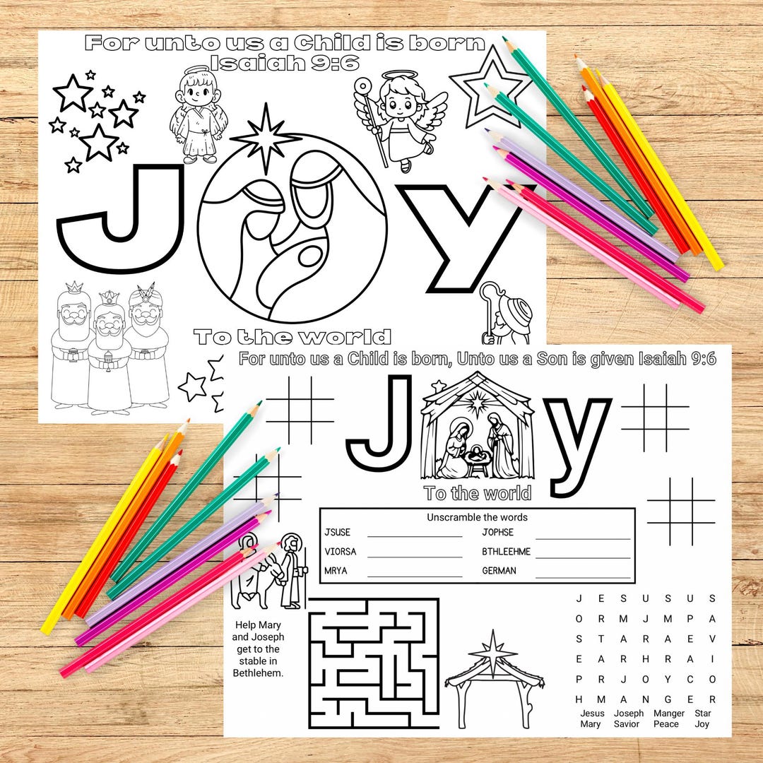 Birth of Jesus Activities, Nativity Placemat Activities, Christian ...