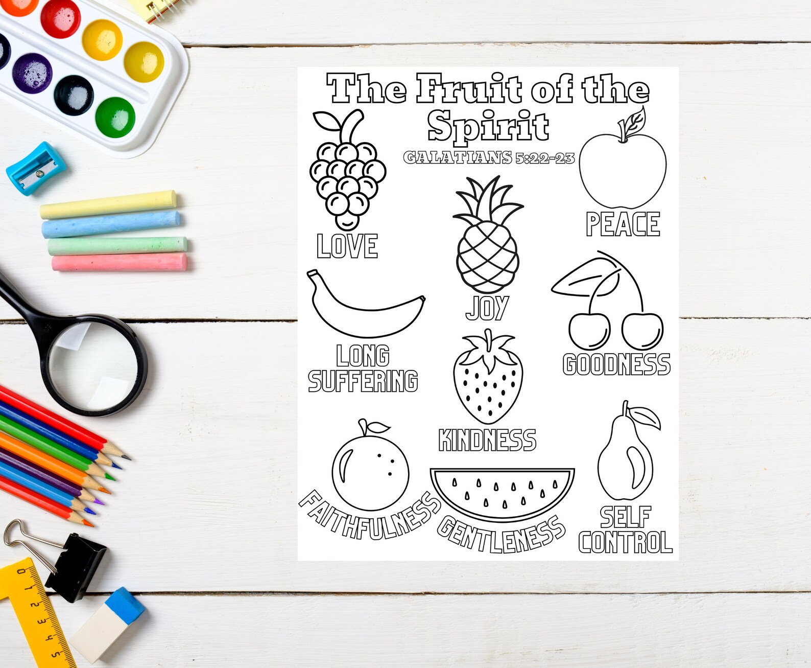 The Fruit of the Spirit Coloring Pages, Sunday School Activity ...