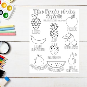 The Fruit of the Spirit Coloring Pages, Sunday School Activity ...