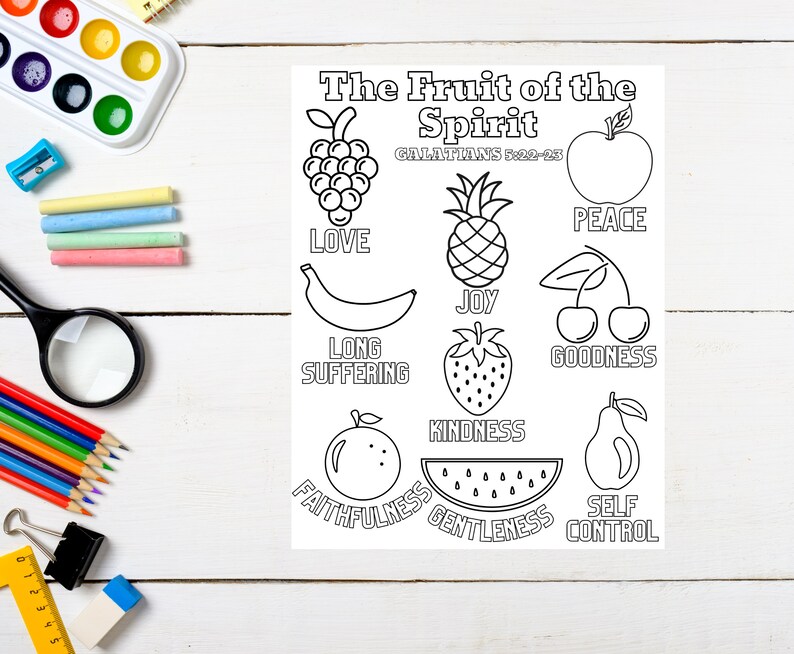 The Fruit of the Spirit Coloring Pages, Sunday School Activity ...