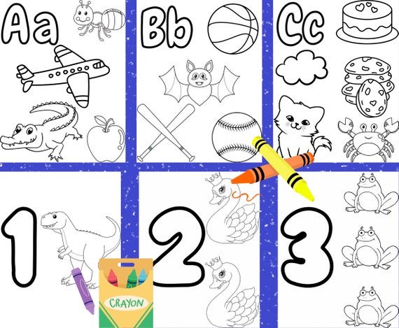 Alphabet Coloring Pages Number Coloring Pages Preschool and - Etsy